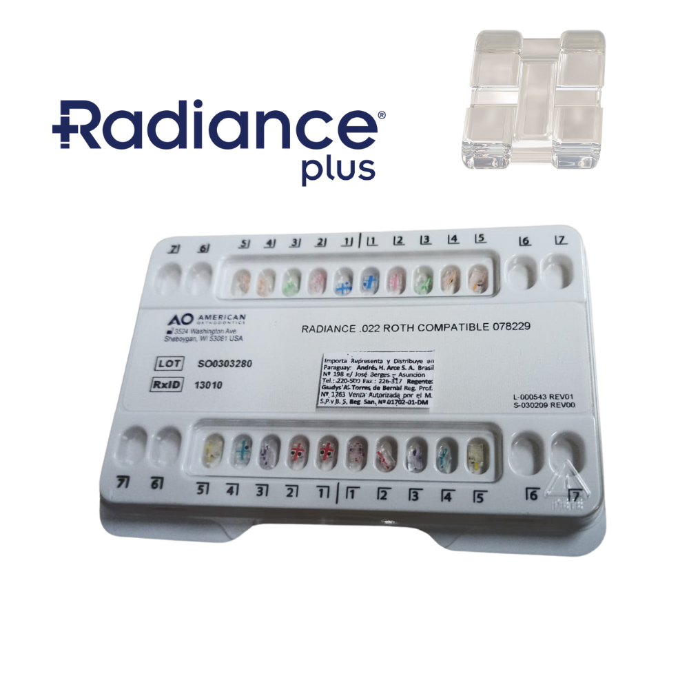 JUEGO DE BRACKET ESTETICO RADIANCE ROTH SLOT 022 | ANDRES H. ARCE S.A